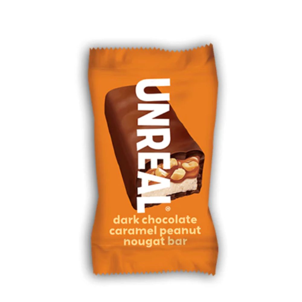 UnReal Mini Bites Dark Chocolate Caramel Peanut Nougat Bars 0.5oz (30c ...