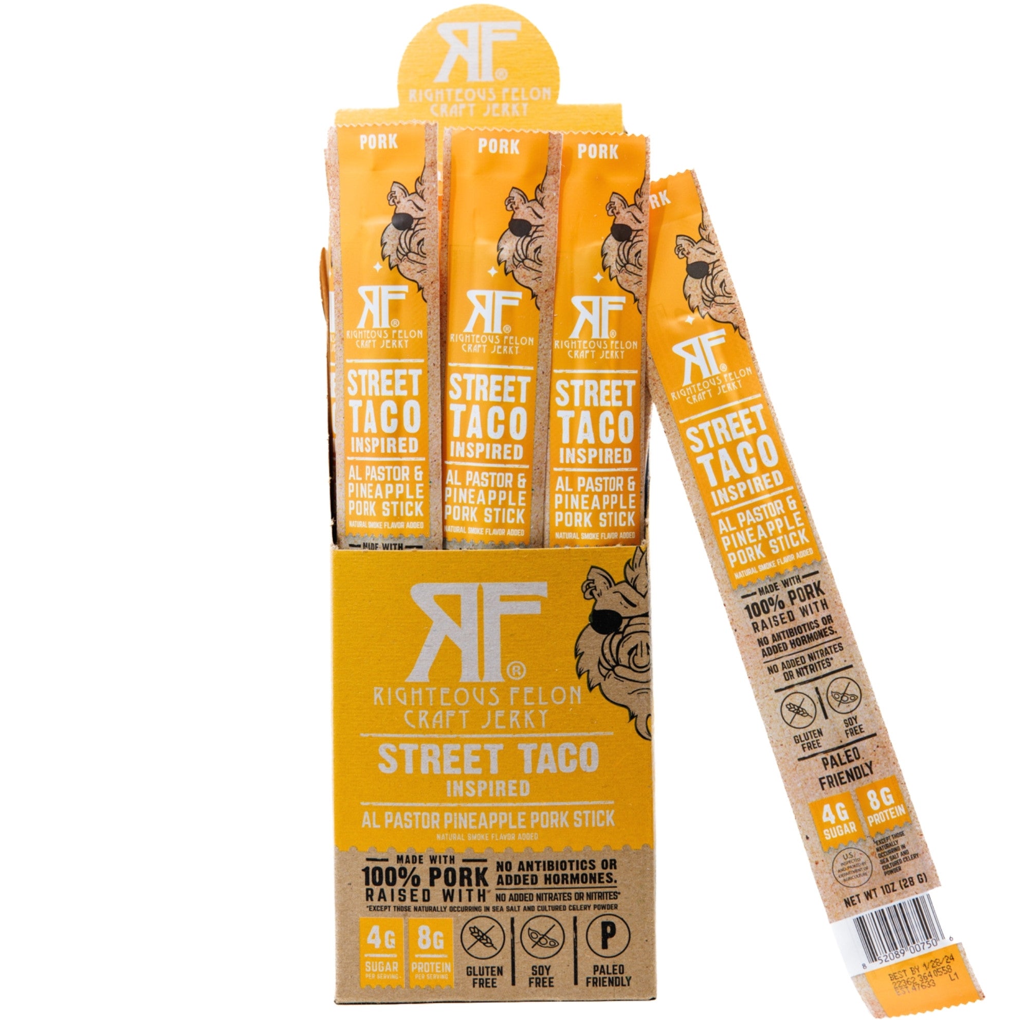 Righteous Felon Street Taco Pork Stick 1oz (24ct) - RTZN Brand Strategy
